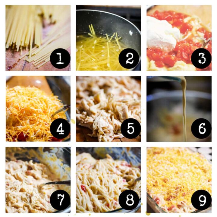 Easy Southern Chicken Spaghetti Recipe with RoTel - Restless Chipotle