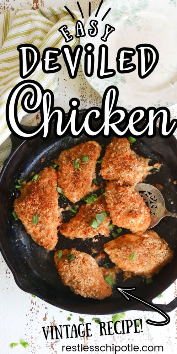 Easy Deviled Chicken Breast Recipe in an Iron Skillet - Restless Chipotle
