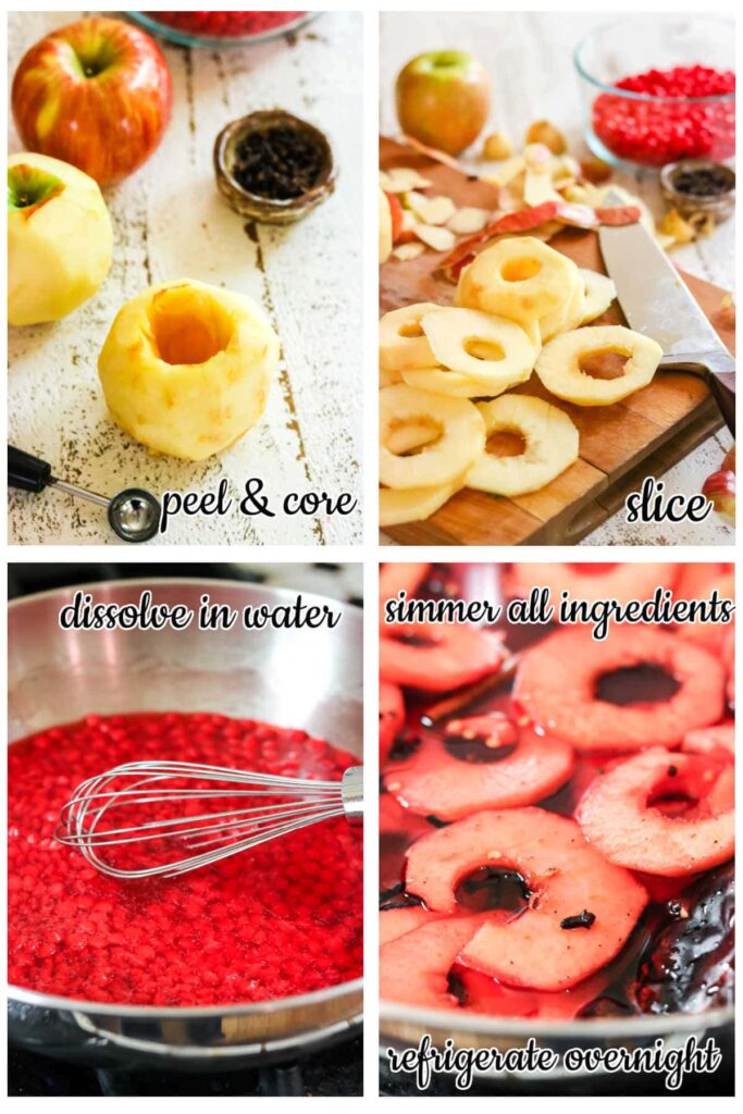 Cinnamon Spiced Apple Rings with Red Hots Candy - Restless Chipotle