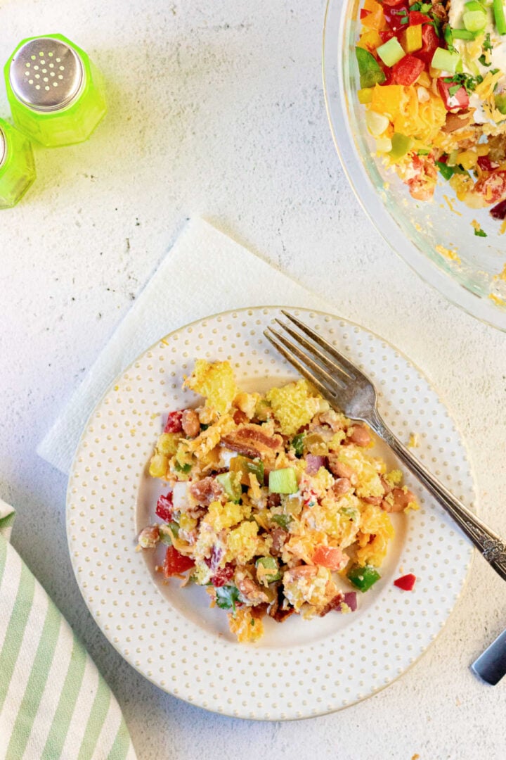 Easy Layered Southern Cornbread Salad Recipe - Restless Chipotle