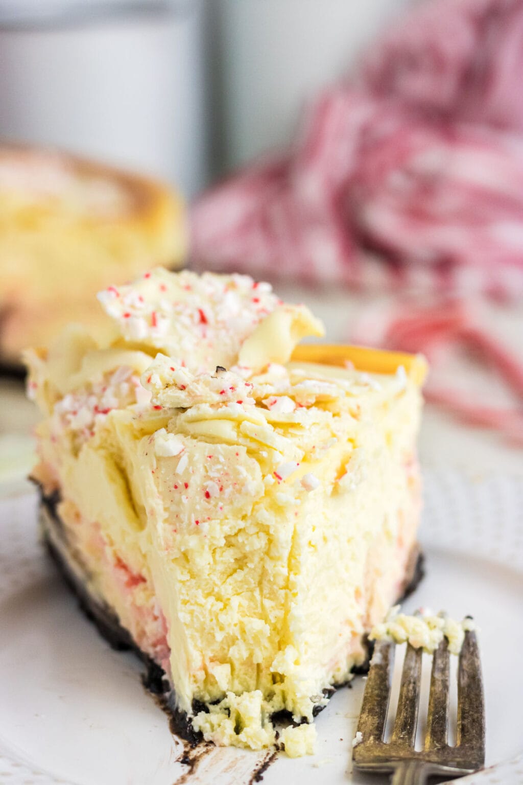White Chocolate Peppermint Bark Cheesecake Recipe - Restless Chipotle