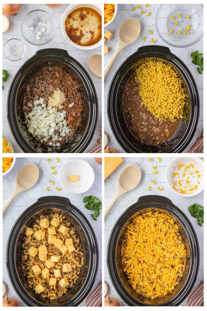 Easy Crockpot Cheeseburger Macaroni Casserole Recipe - Restless Chipotle