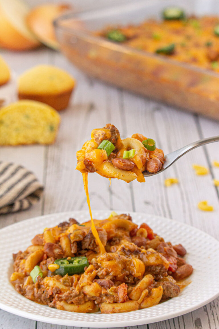 Cheesy Chili Mac Casserole (Easy 30 Minute Recipe) - Restless Chipotle