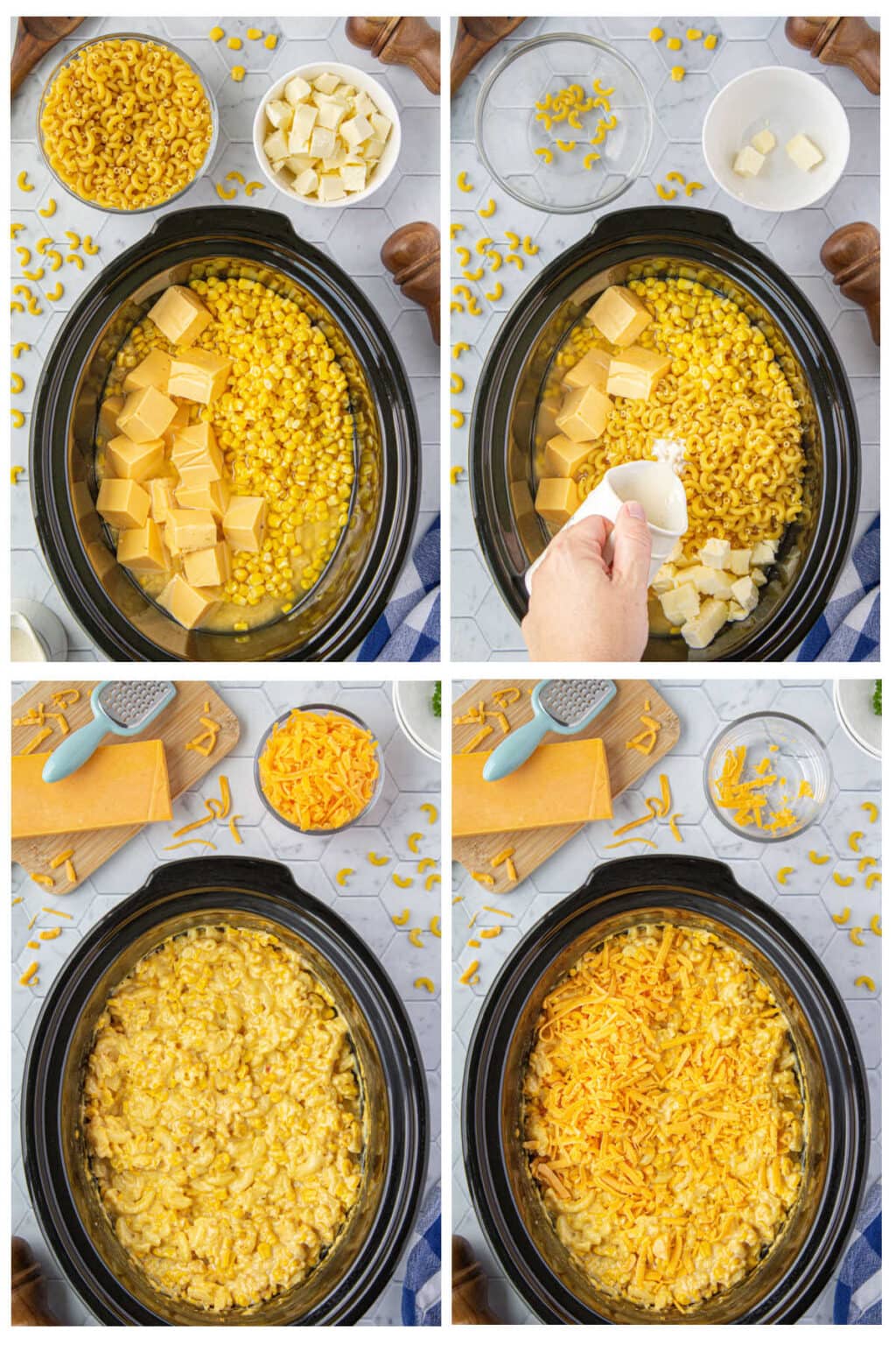 Cheesy Macaroni and Corn Casserole in the Slow Cooker - Restless Chipotle