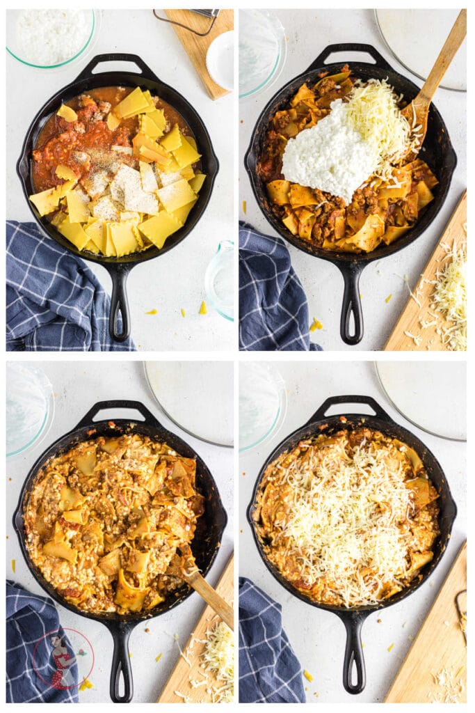Easy One Pot Skillet Lasagne with Cottage Cheese - Restless Chipotle