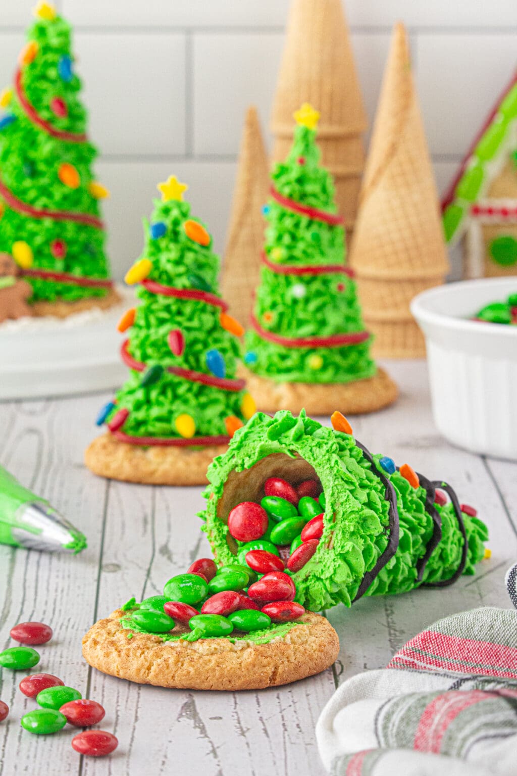Sugar Cone Christmas Trees Filled with Holiday Candy - Restless Chipotle