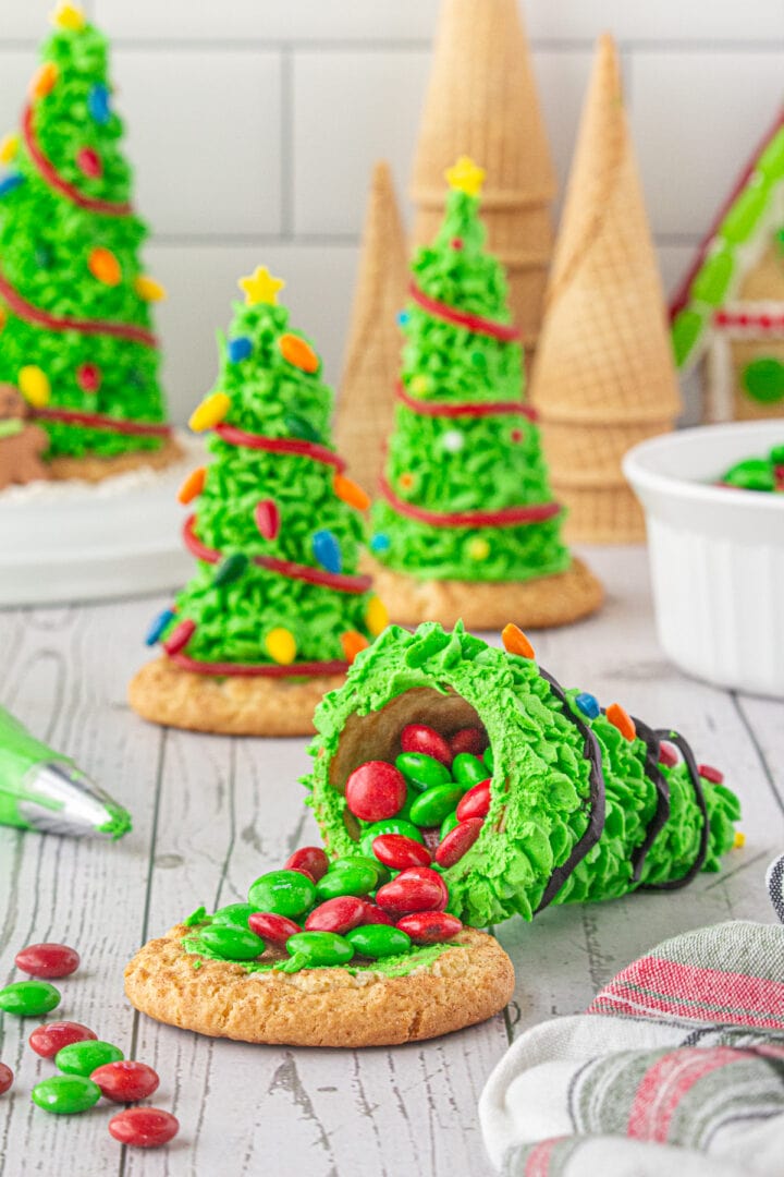 Sugar Cone Christmas Trees Filled with Holiday Candy - Restless Chipotle