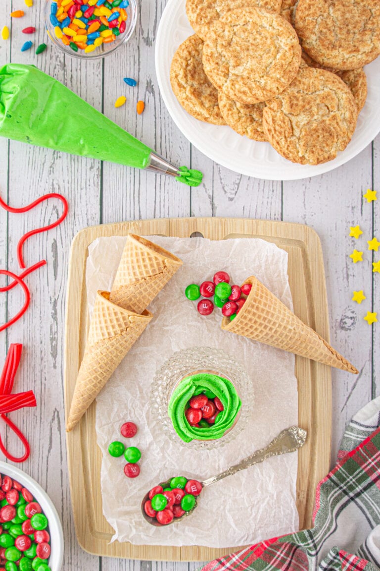 Sugar Cone Christmas Trees Filled with Holiday Candy - Restless Chipotle