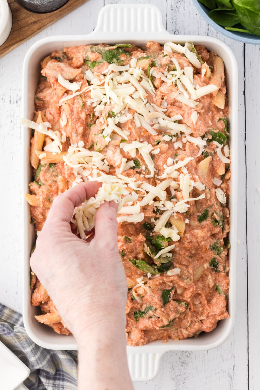 Creamy Ricotta Chicken Pasta Casserole with Spinach - Restless Chipotle