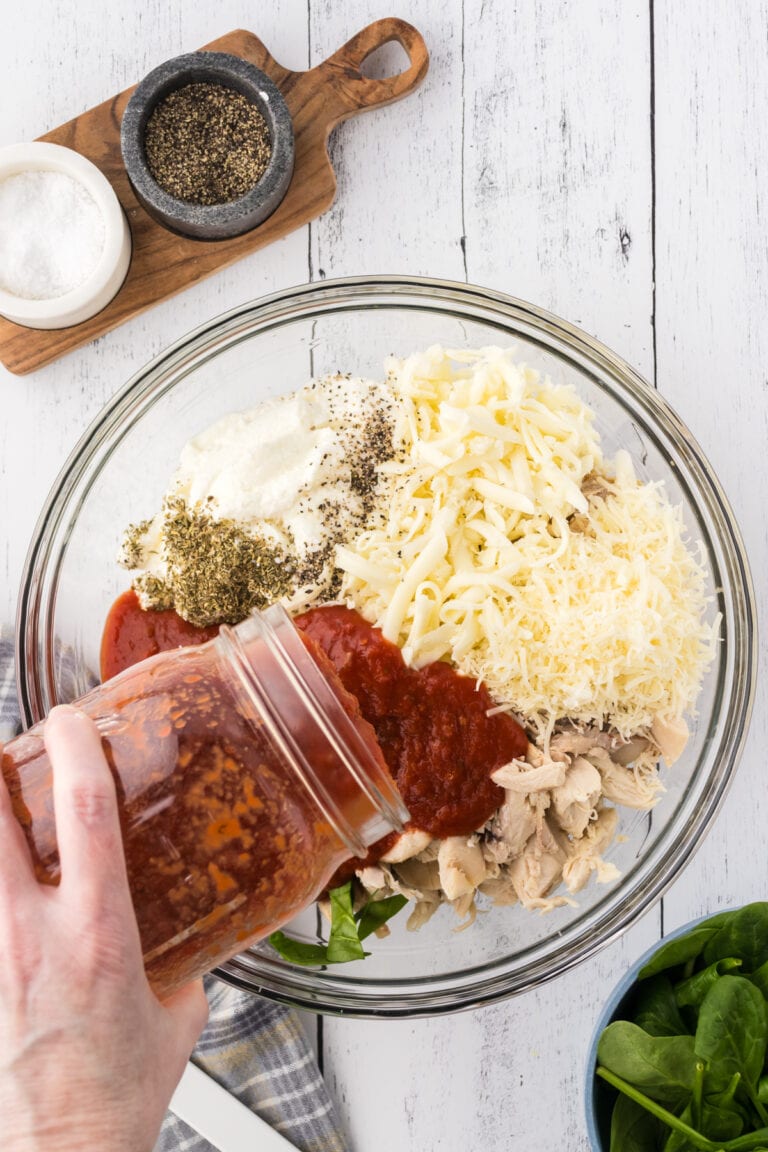 Creamy Ricotta Chicken Pasta Casserole with Spinach - Restless Chipotle