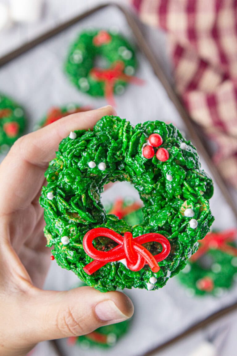 No-Bake Cornflake Christmas Wreath Cookies Recipe - Restless Chipotle