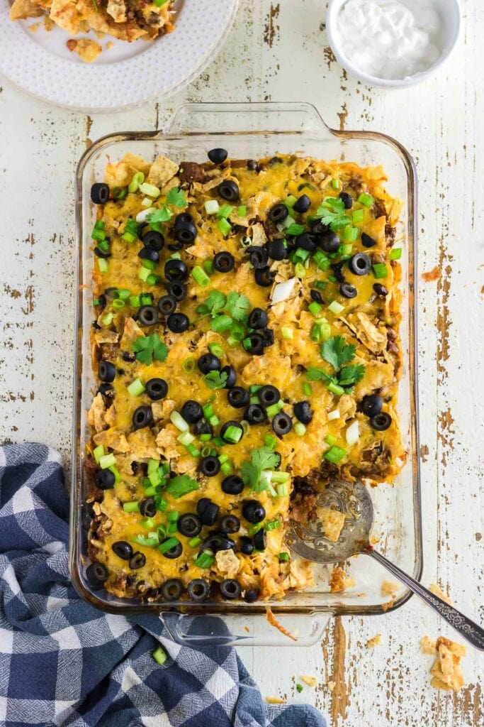 Quick and Easy Ground Beef Nacho Casserole Recipe - Restless Chipotle