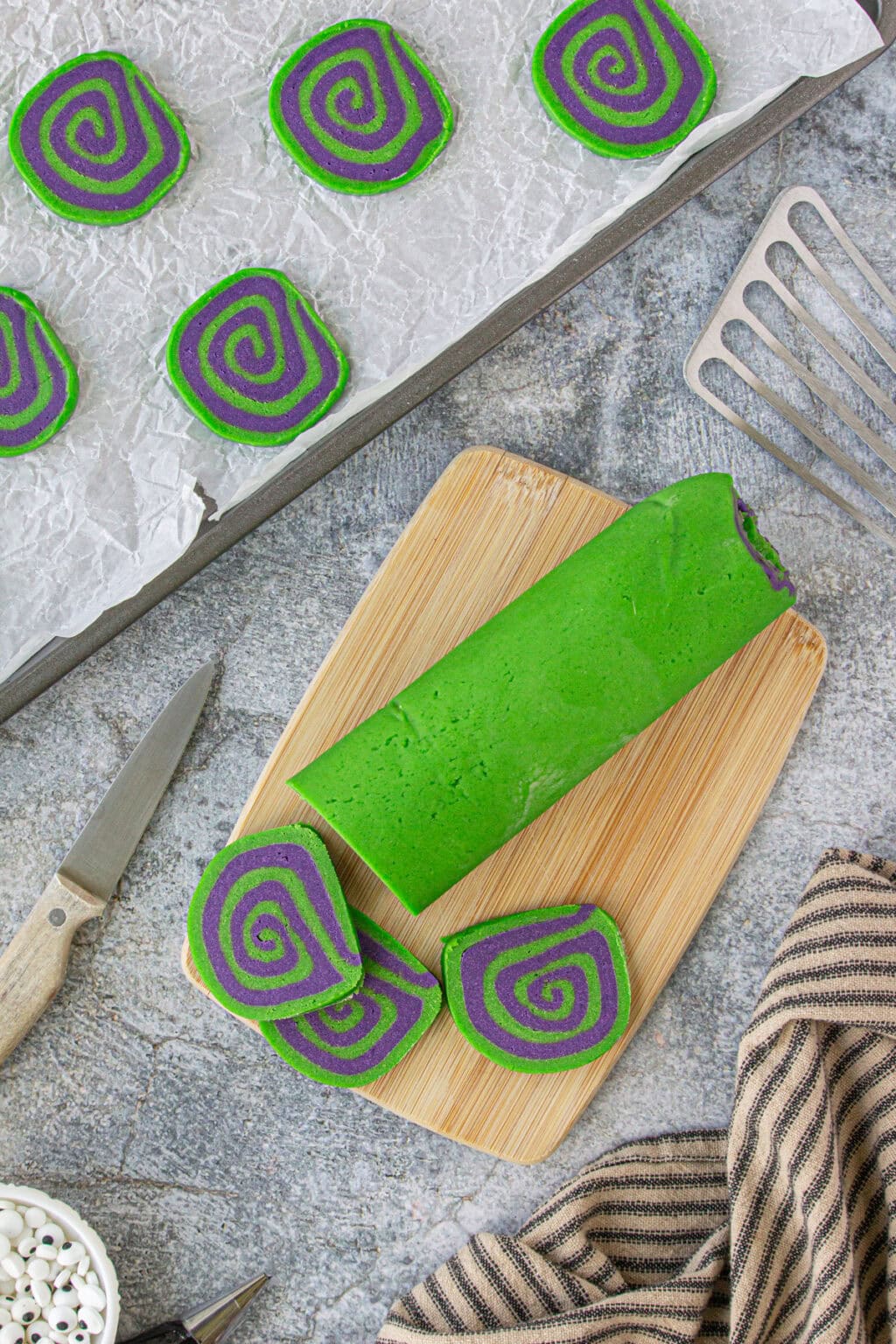 Beetlejuice Cookies Recipe – Green & Purple Halloween Pinwheels ...
