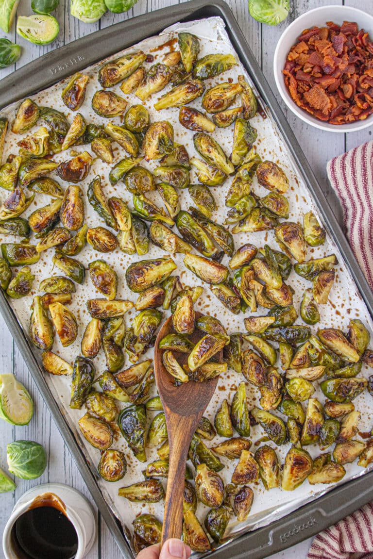 Brussels Sprouts with Hot Bacon Dressing - Restless Chipotle