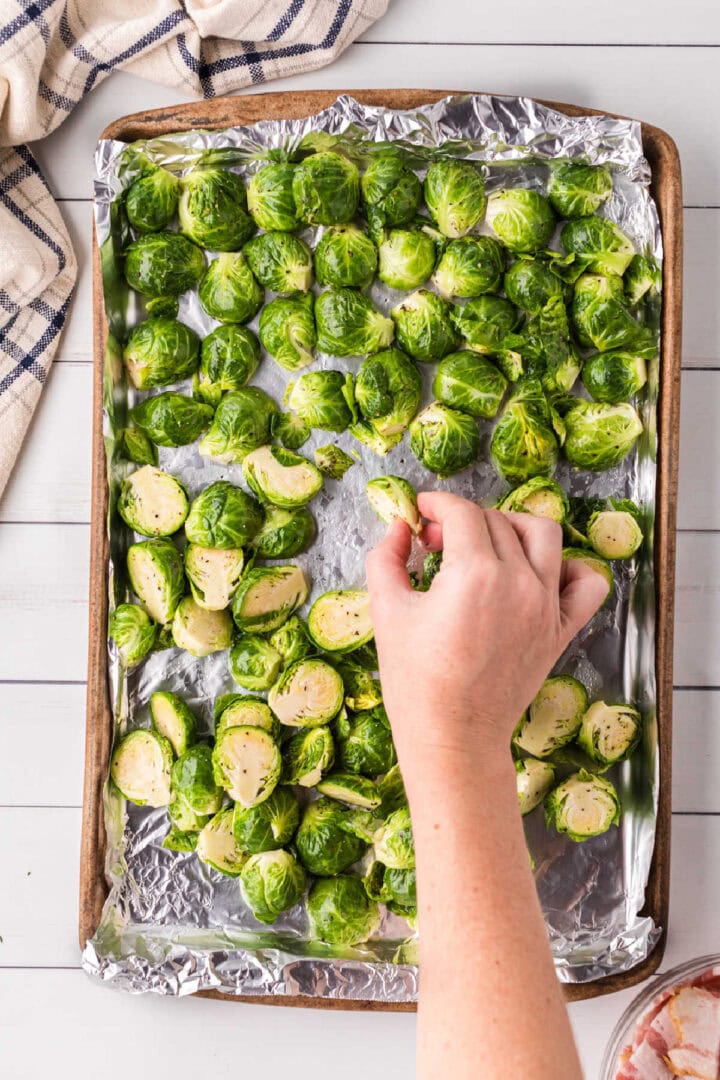 Maple Roasted Brussels Sprouts with Cranberries & Bacon - Restless Chipotle