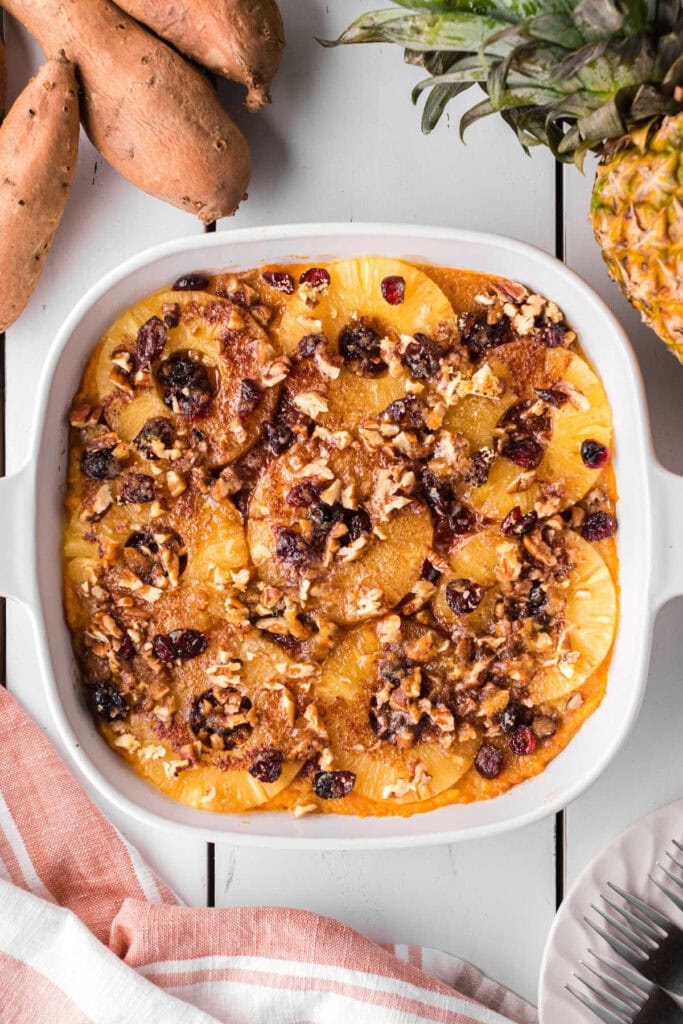 Easy Sweet Potato Pineapple Casserole with Pecans - Restless Chipotle