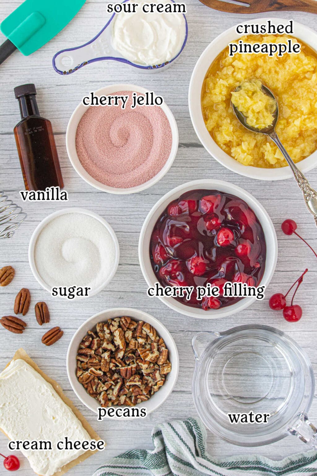 Vintage Cherry Jello Salad (Cream Cheese Layered Dessert) - Restless Chipotle