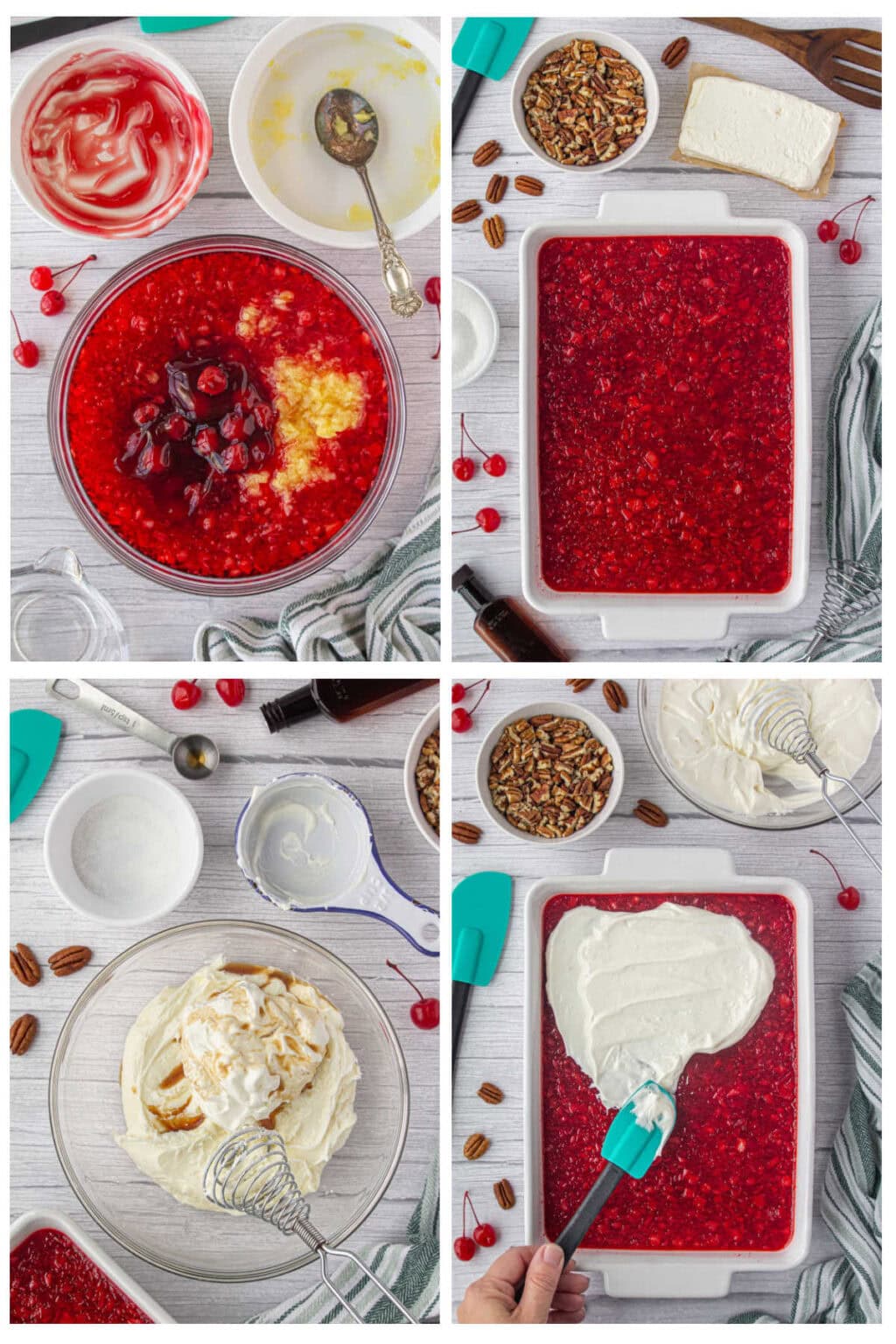Vintage Cherry Jello Salad (Cream Cheese Layered Dessert) - Restless Chipotle