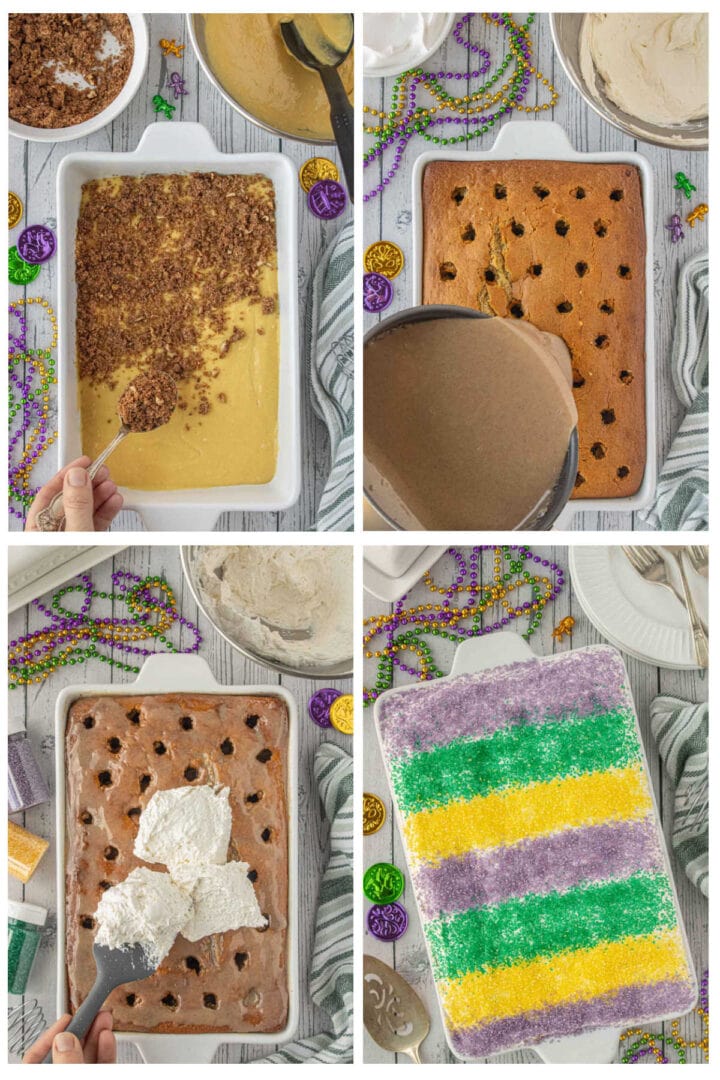 King Cake Poke Cake - Restless Chipotle