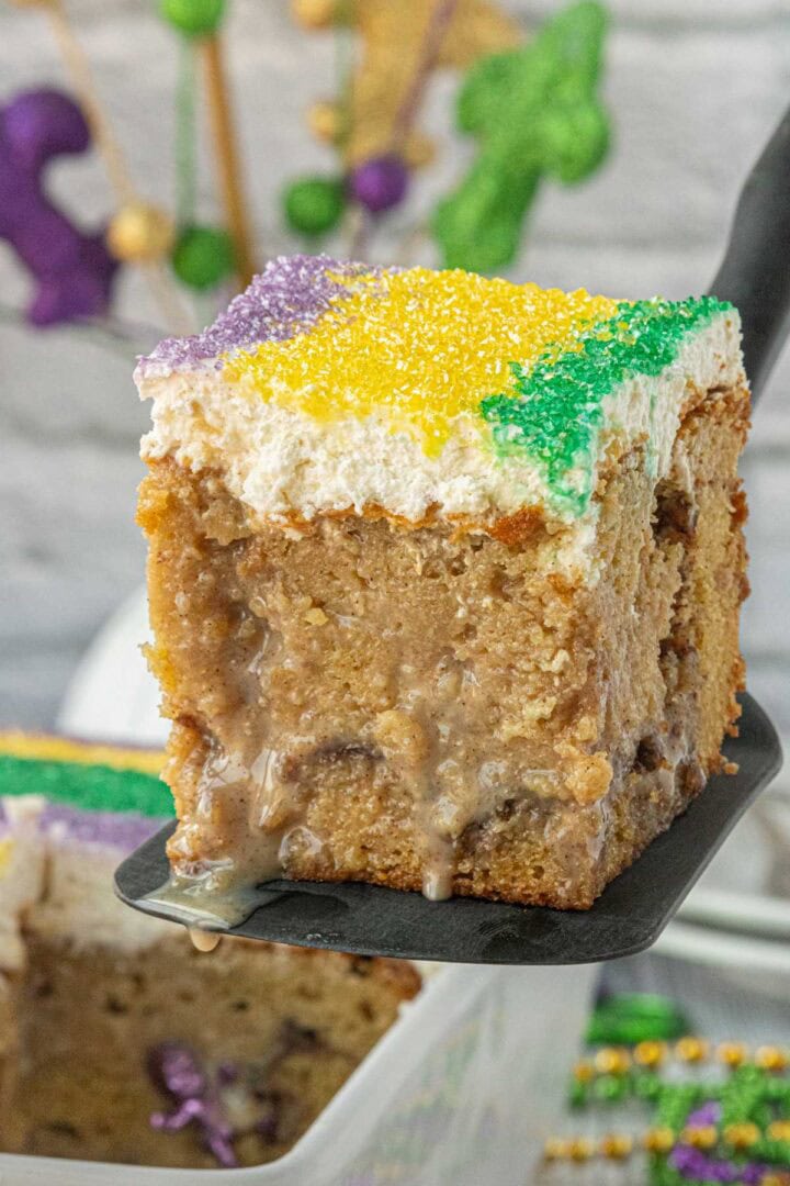 King Cake Poke Cake - Restless Chipotle